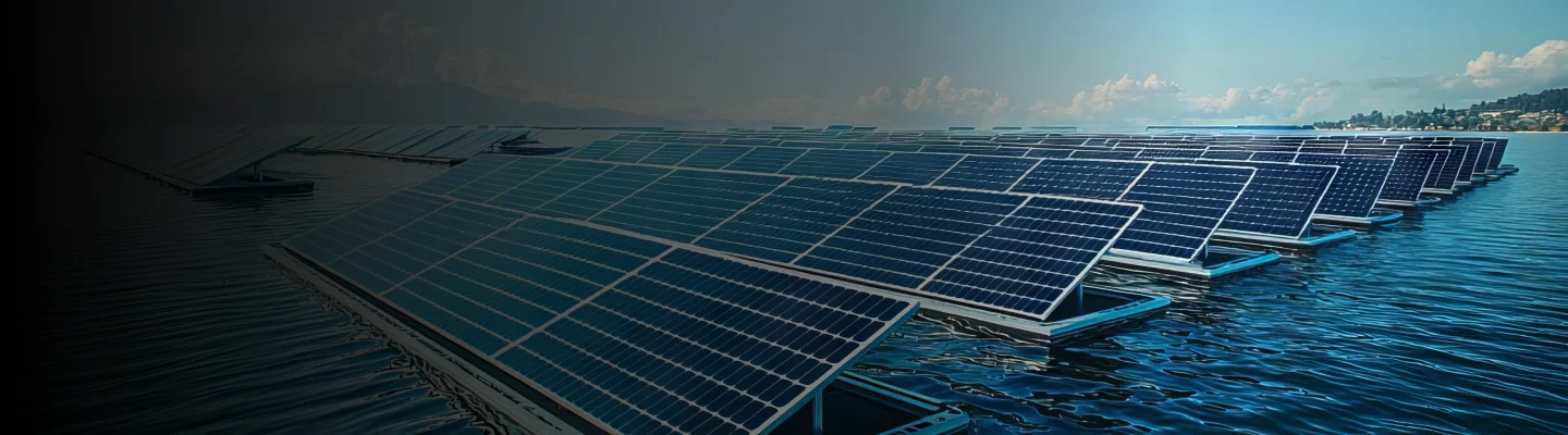 Floating solar panels powering sustainability from water bodies