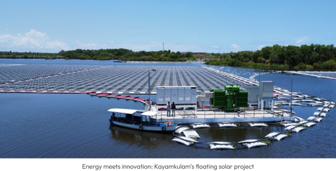 Floating solar panels powering sustainability from water bodies