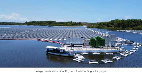 Floating solar panels powering sustainability from water bodies